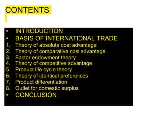 Basis of international trade | PPTX