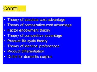 Basis of international trade | PPTX