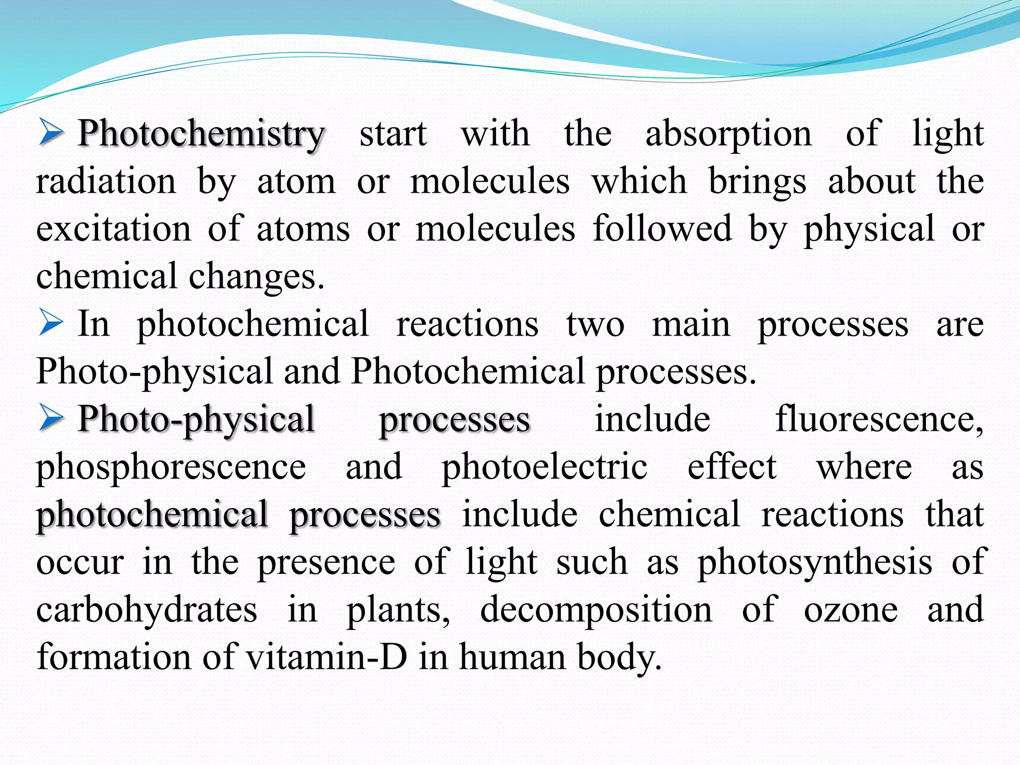 Basis of photochemistry | PPTX