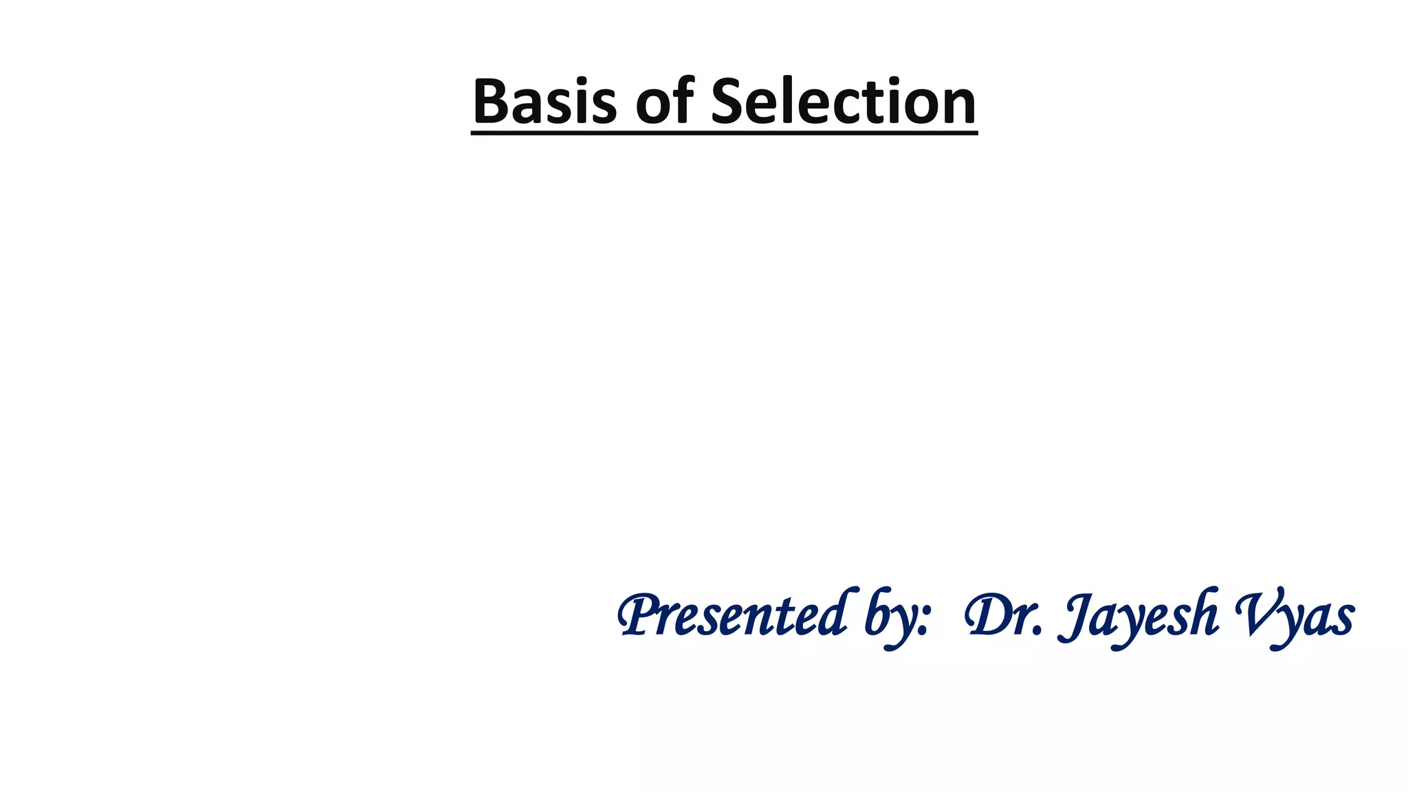 Basis of selection in animal genetics and breeding | PPTX