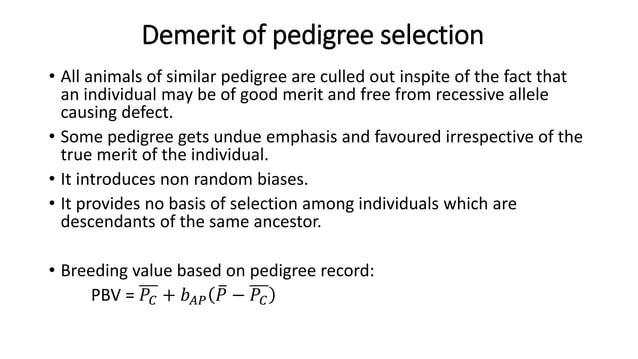 Basis of selection in animal genetics and breeding | PPTX