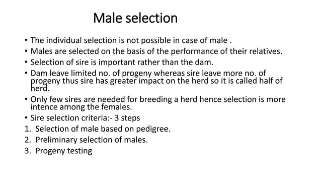 Basis of selection in animal genetics and breeding | PPTX