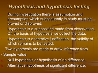 Basis of statistical inference | PPT