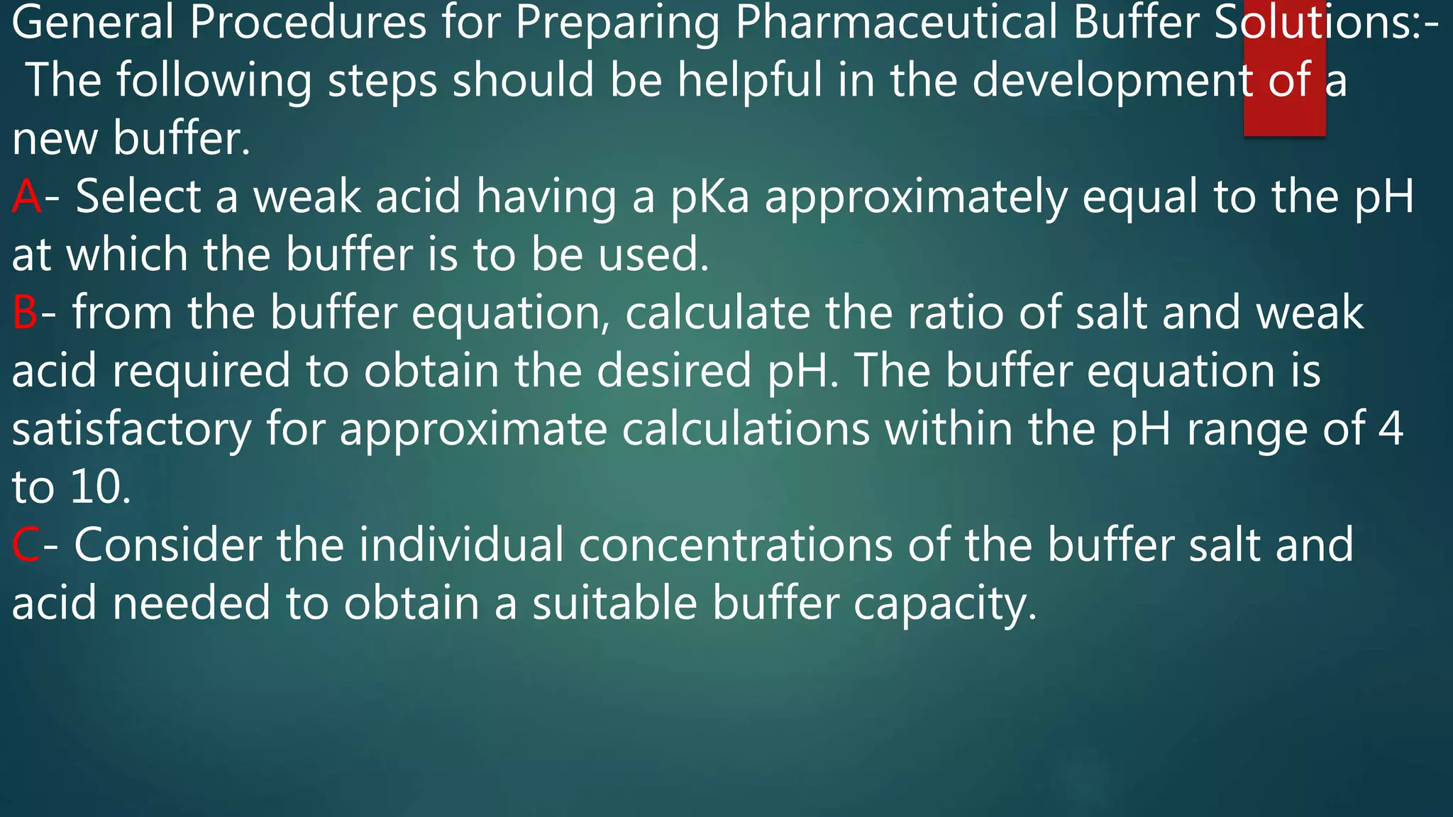 Buffers in pharmaceutical and biological system | PPTX