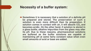 Buffers in pharmaceutical and biological system | PPTX