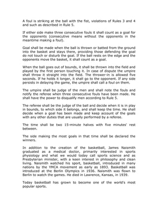 Basketball | DOCX | Basketball | Sports