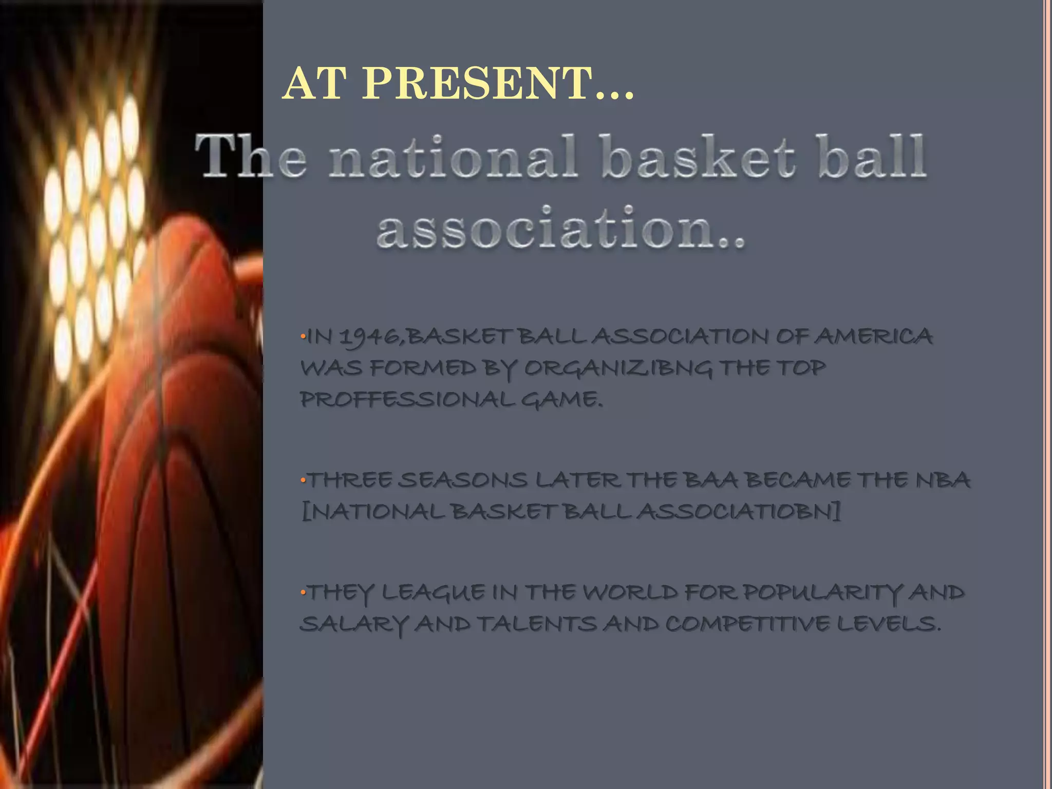 Basket ball presentation with 5 slides | PPTX