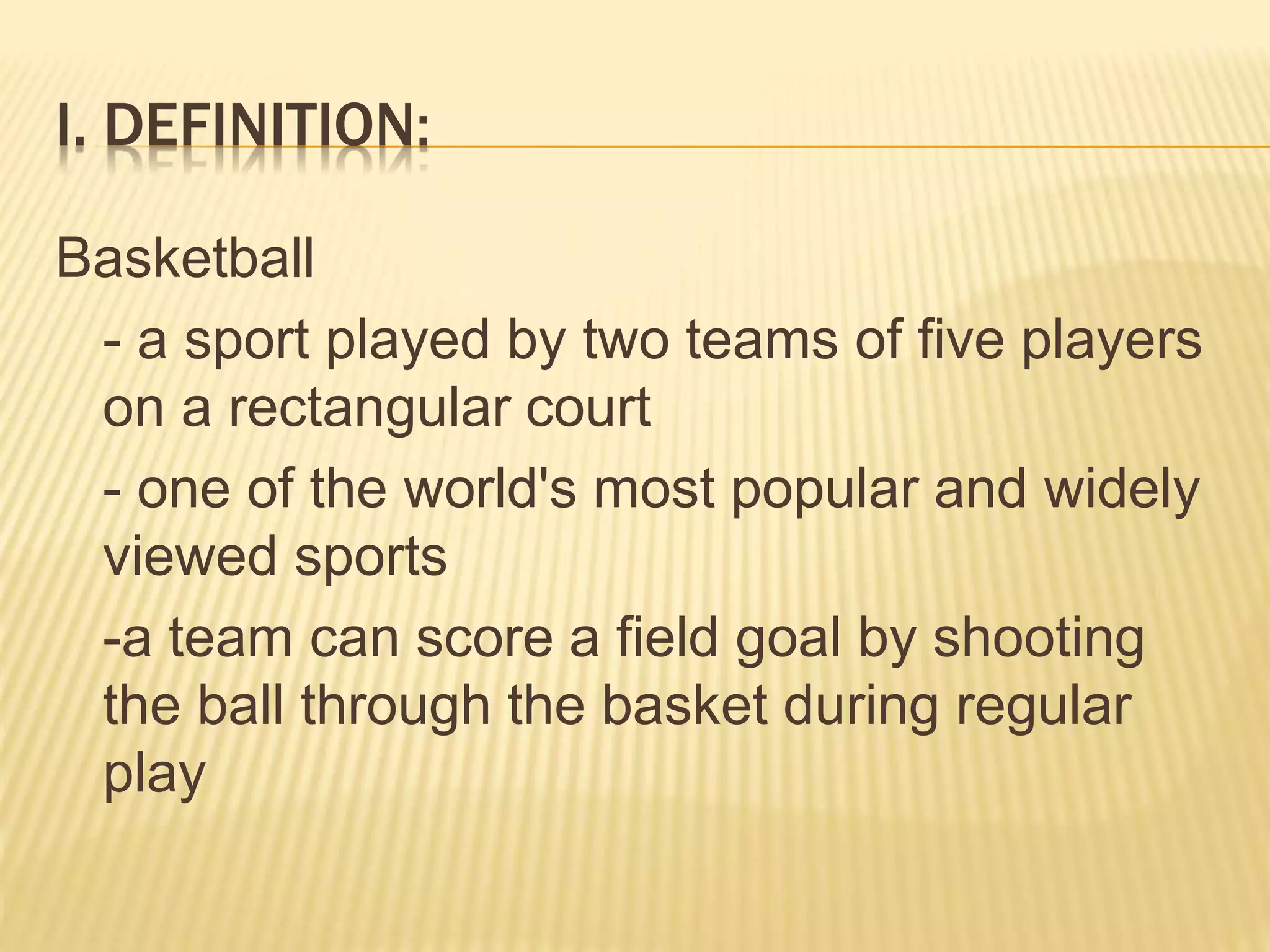 Basketball : History - Basic Skills | PPSX
