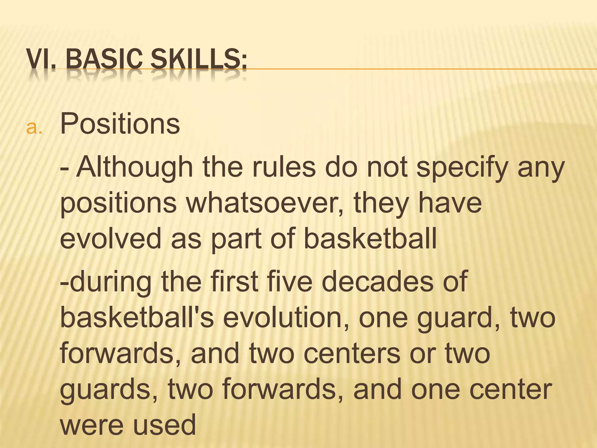 Basketball : History - Basic Skills | PPSX