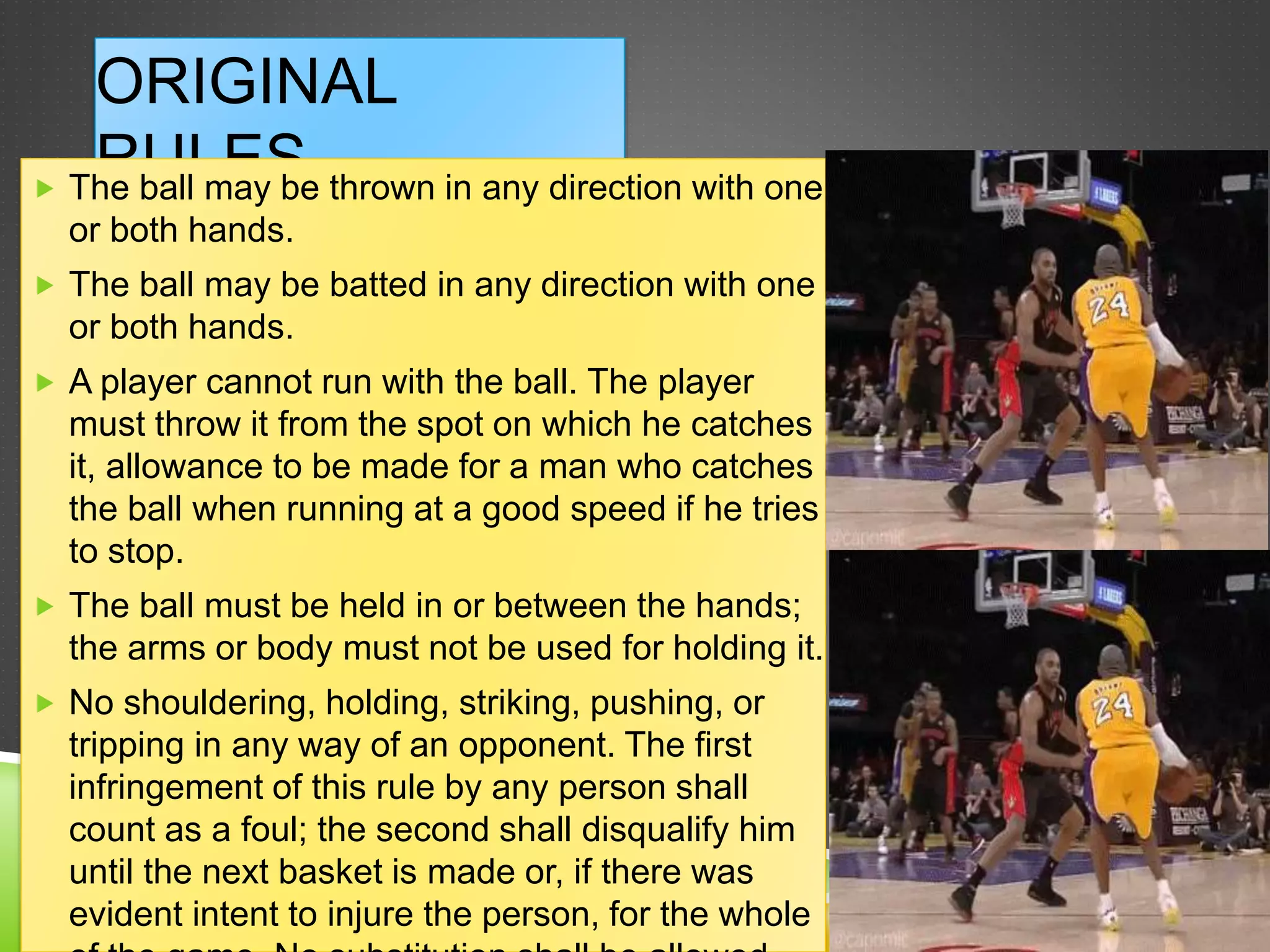 rules and regulation of the game Basketball. | PPTX