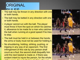 rules and regulation of the game Basketball. PPT