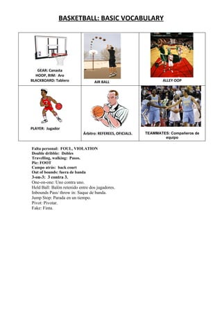 Basketball basic vocabulary 1st eso | PDF