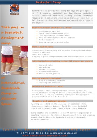 Basketball Camp in Spain ALICANTE 2013 | PDF | Basketball | Sports