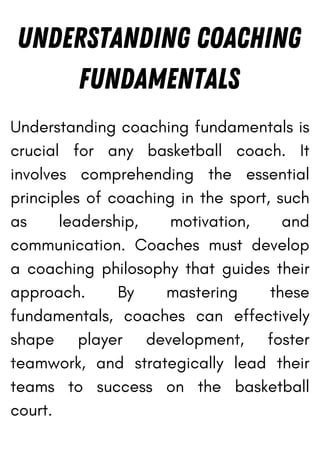 Basketball Coach Training Pro Tips and Best Practices | PDF