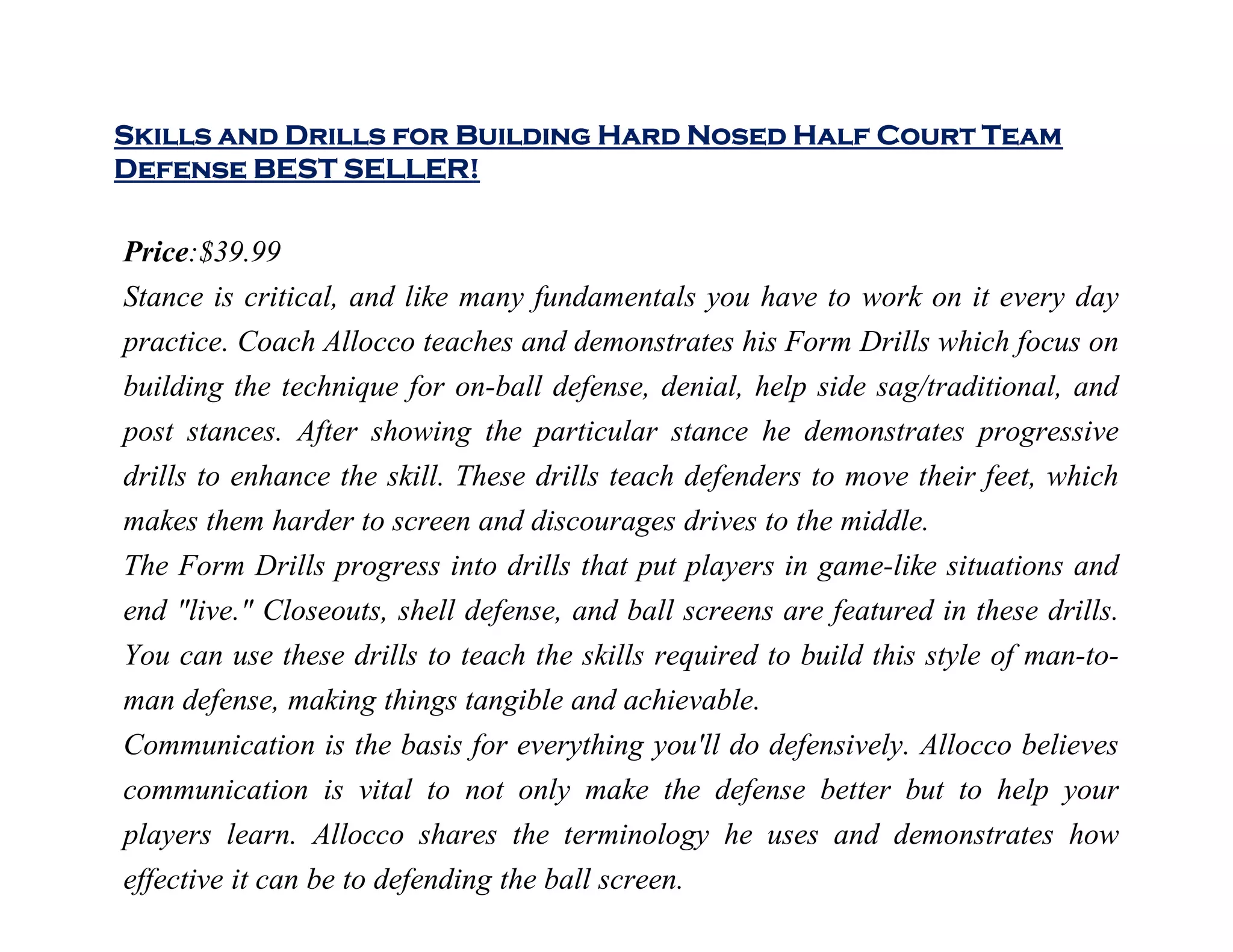 Basketball defensive drills | PDF