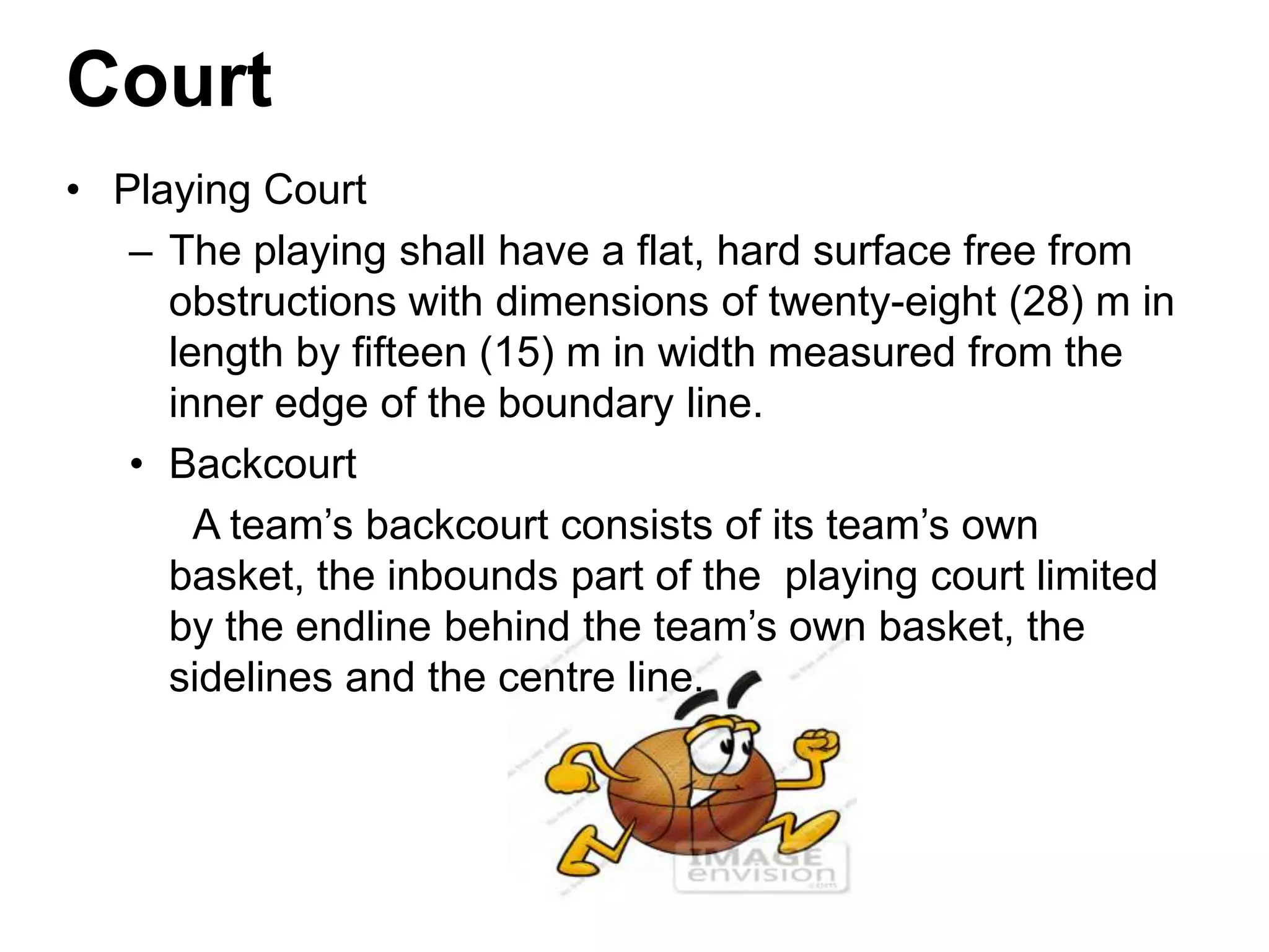 Basketball definitions, facilities and equipment | PPTX