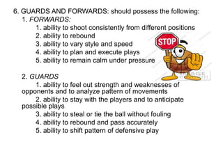 Basketball definitions, facilities and equipment | PPTX