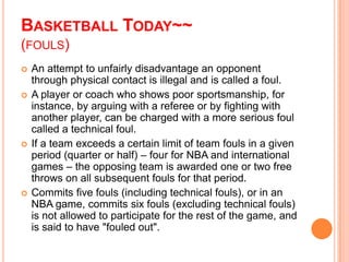 Basketball playing regulation and techniques | PPTX