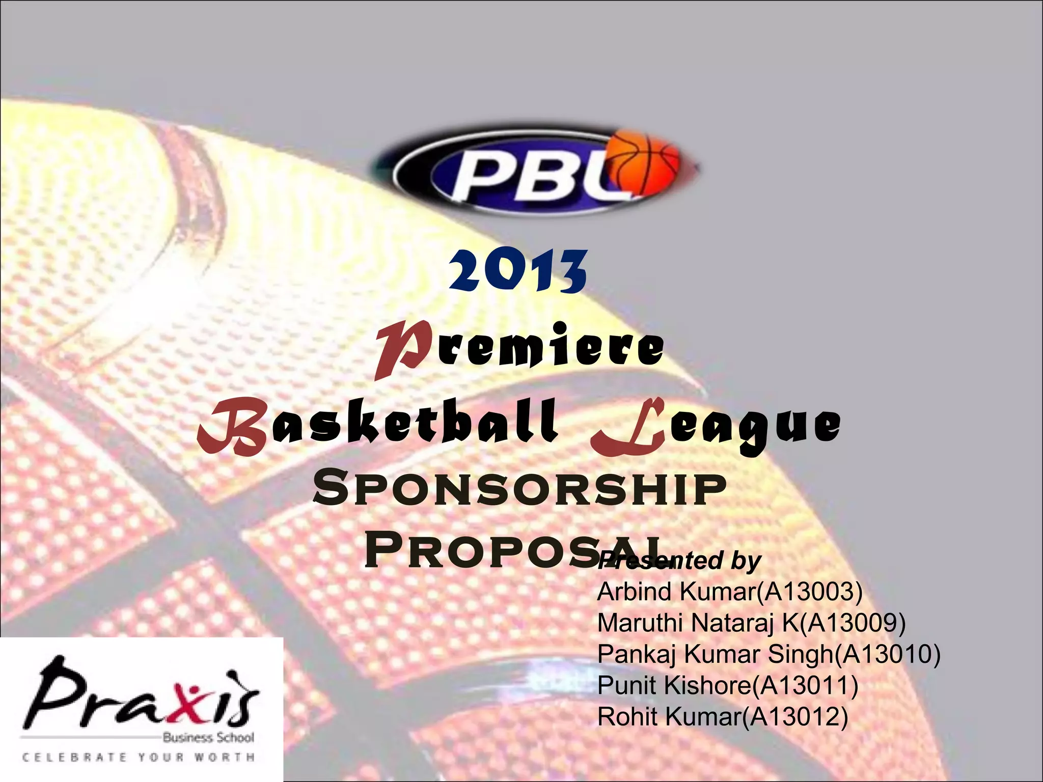 Basketball League Sponsorship Proposal | PPT