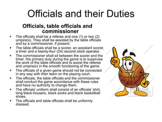 Basketball officials | PPTX
