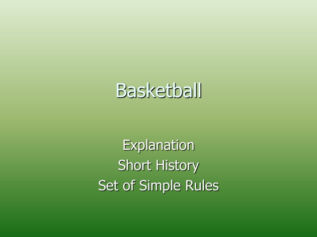 Basketball simple rules | PPTX | Basketball | Sports
