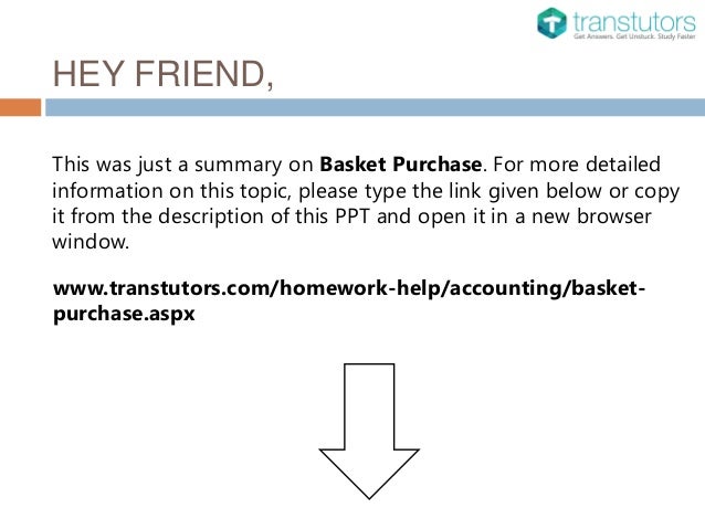 Basket Purchase | Accounting