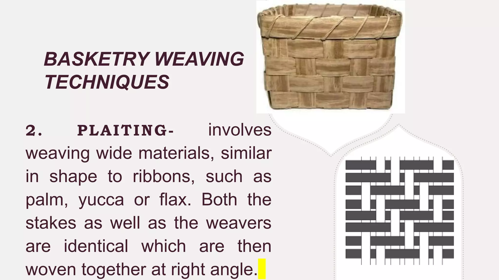 basketry weaving techniques and patterns.pptx