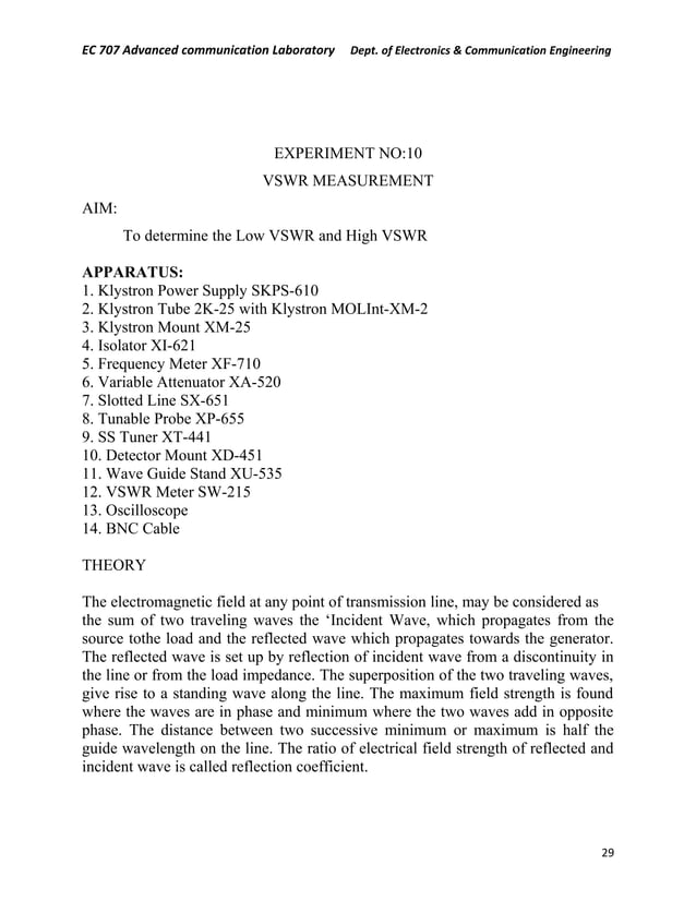 Advanced communication lab manual | DOC