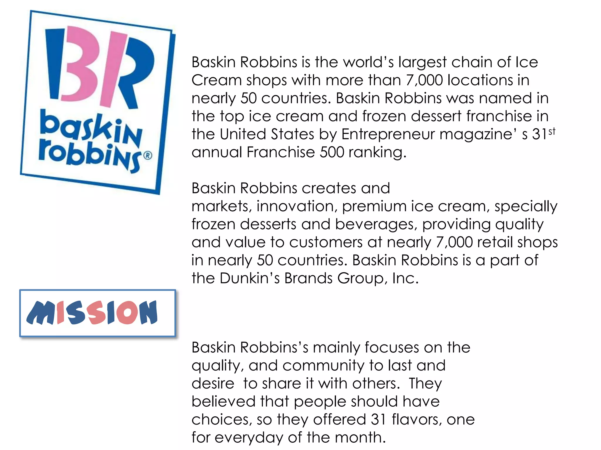 Baskin & robbins consumer study | PPTX