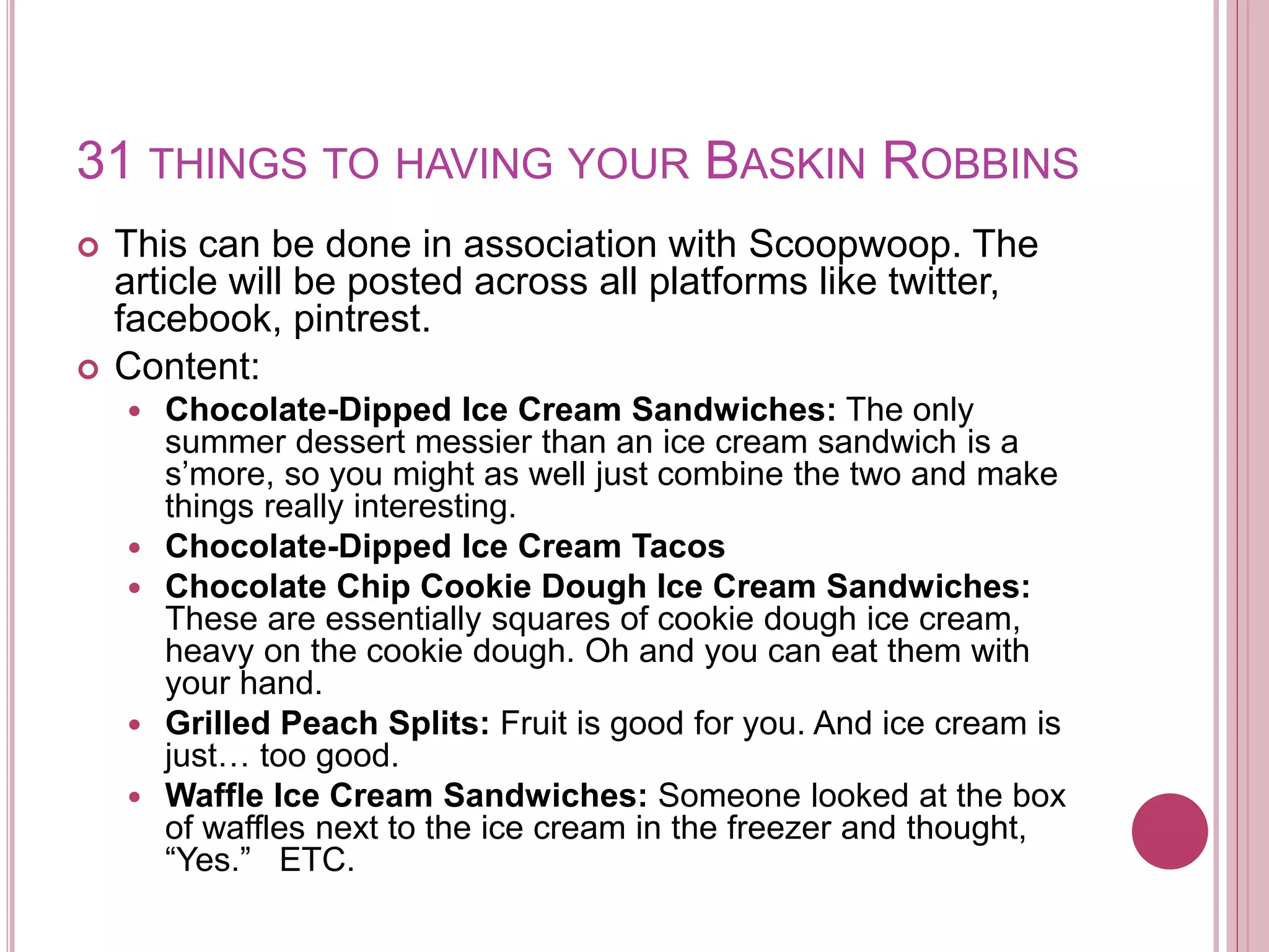 Baskin Robbins® Icecream | PPTX
