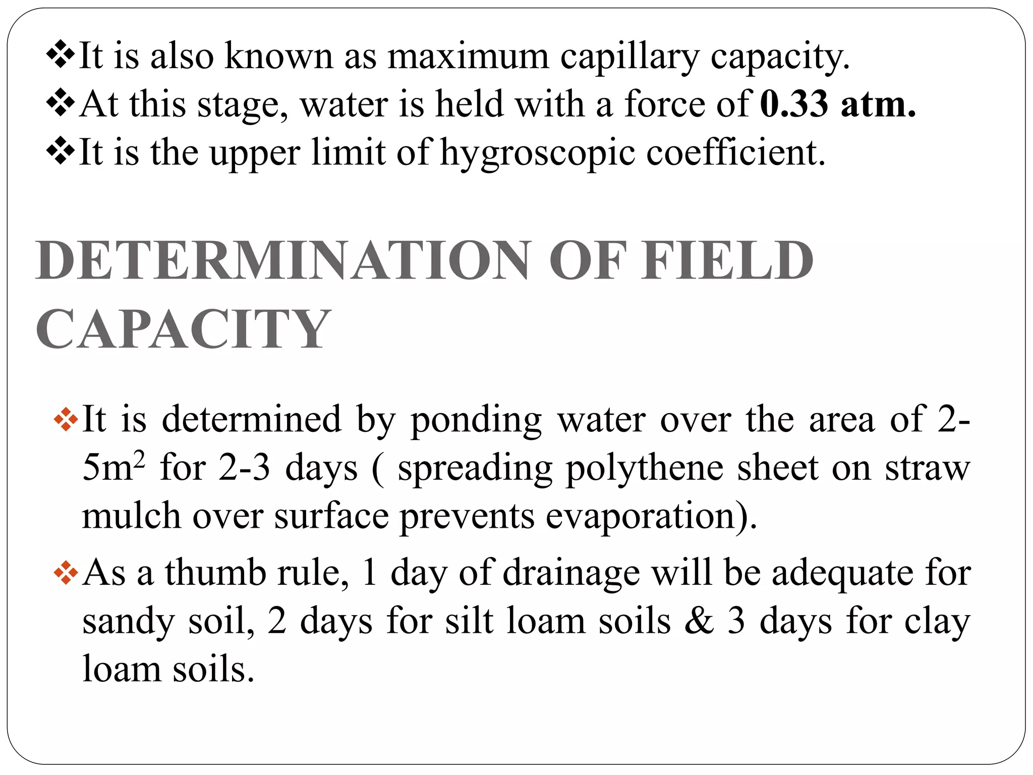 Soil moisture constants | PPTX