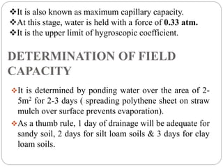 Soil moisture constants | PPTX