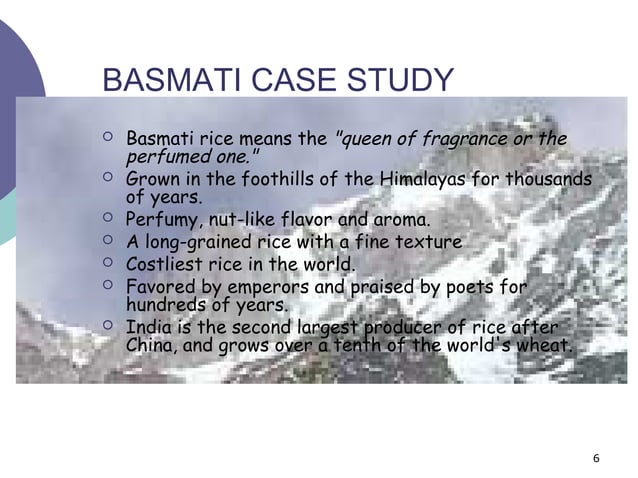 Basmati rice case study | PPT