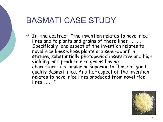 Basmati rice case study | PPT