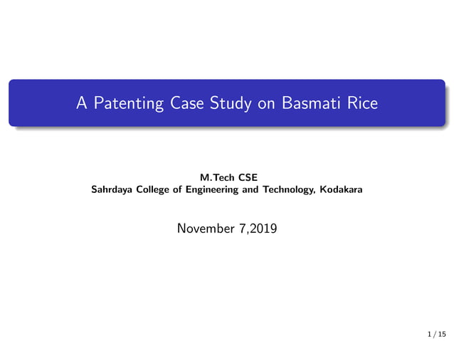 Basmati rice patenting_case_study | PDF
