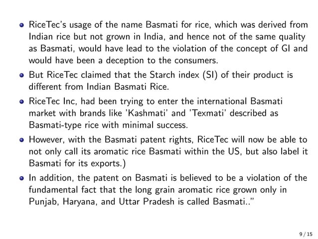 Basmati rice patenting_case_study | PDF
