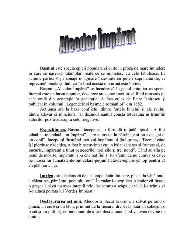 Basmul aleodor imparat | DOC