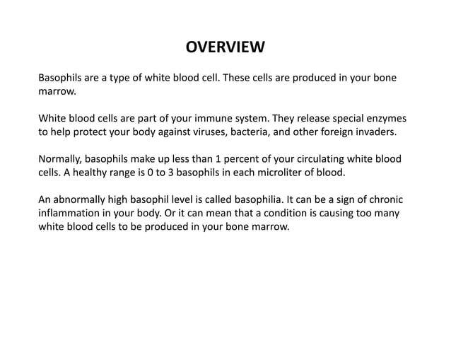 Basophilia | PPTX | Blood Disorders | Diseases and Conditions