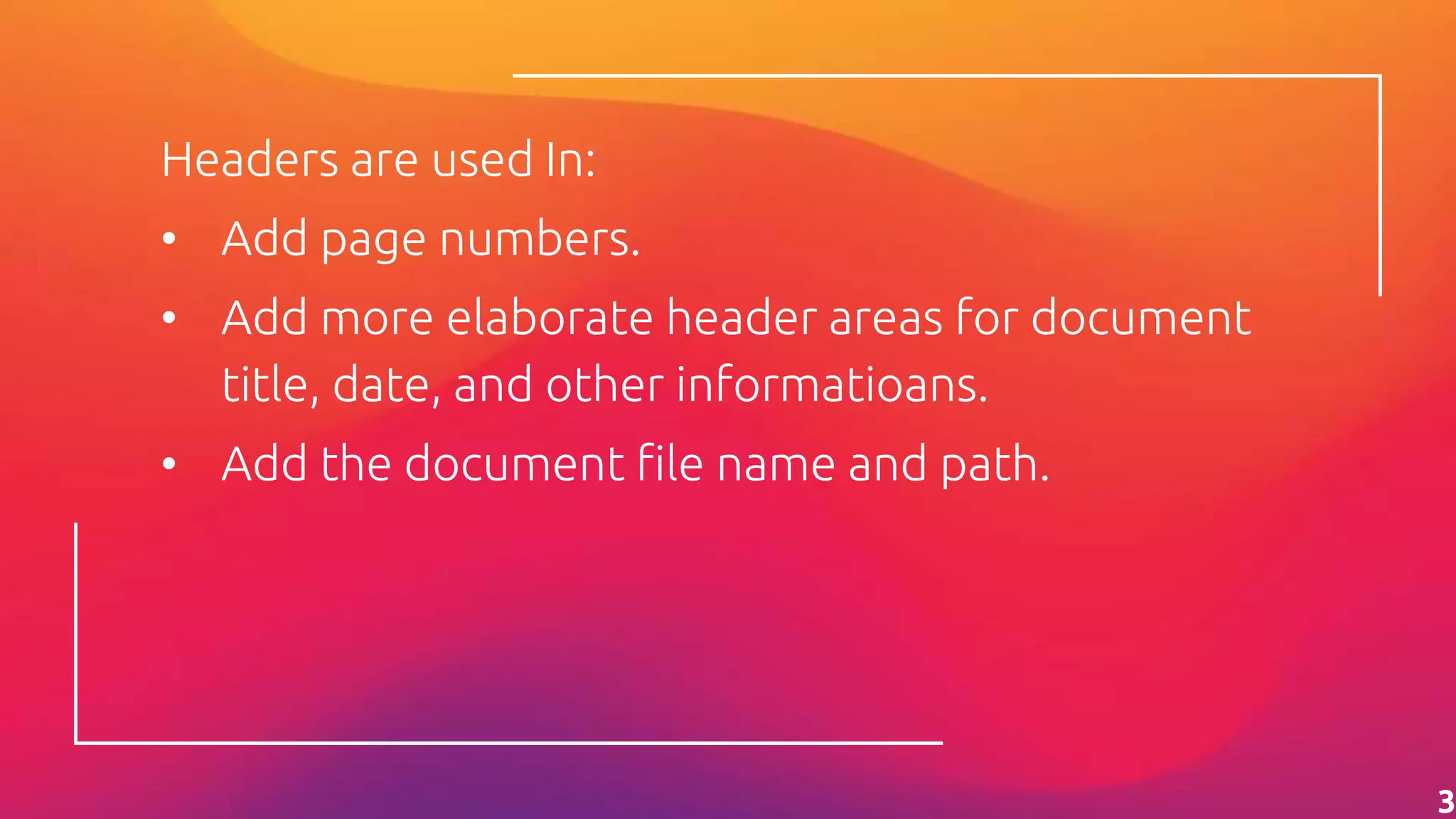 Microsoft Header and Footers | PPTX