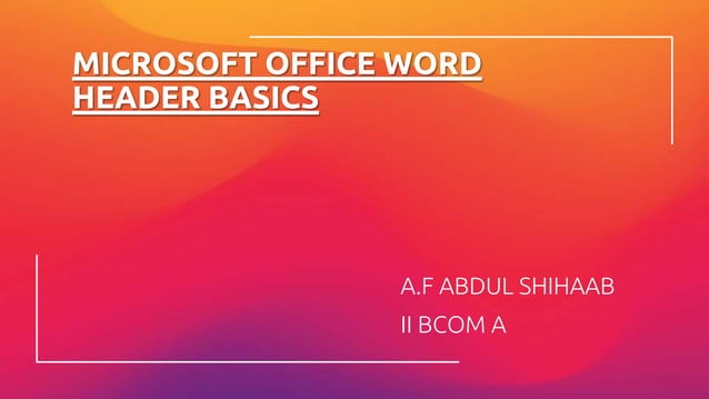 Microsoft Header and Footers | PPTX