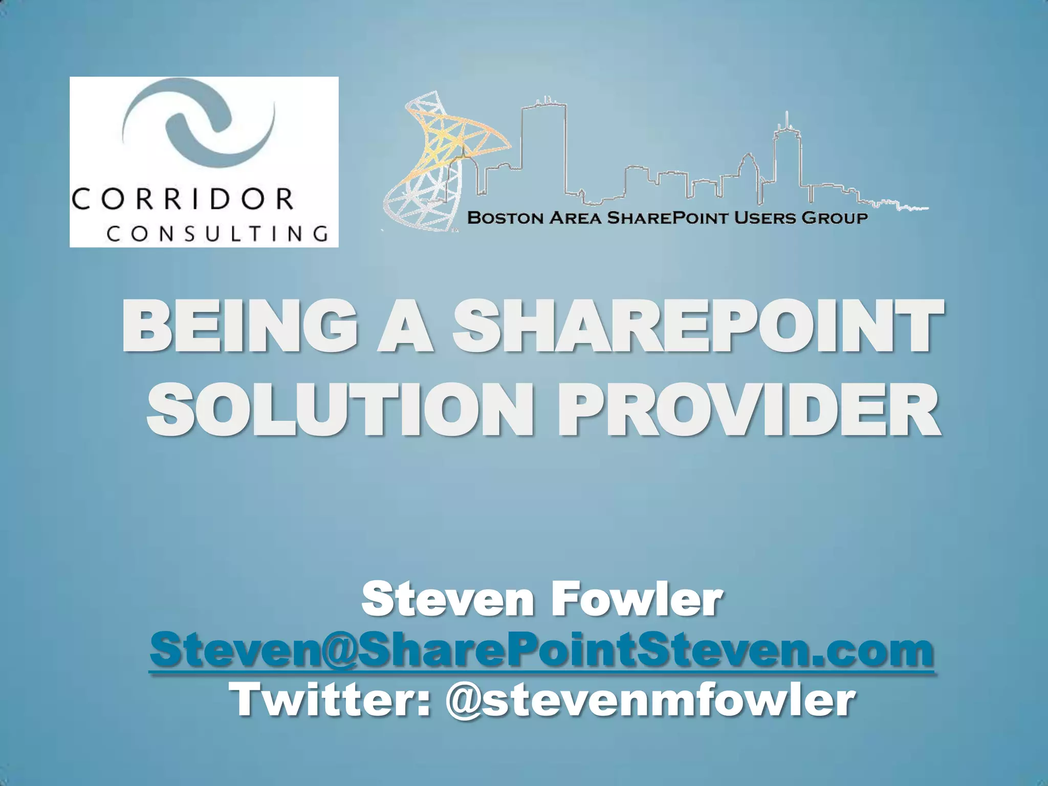 BASPUG 09/08/10 - Steven Fowler | PPTX