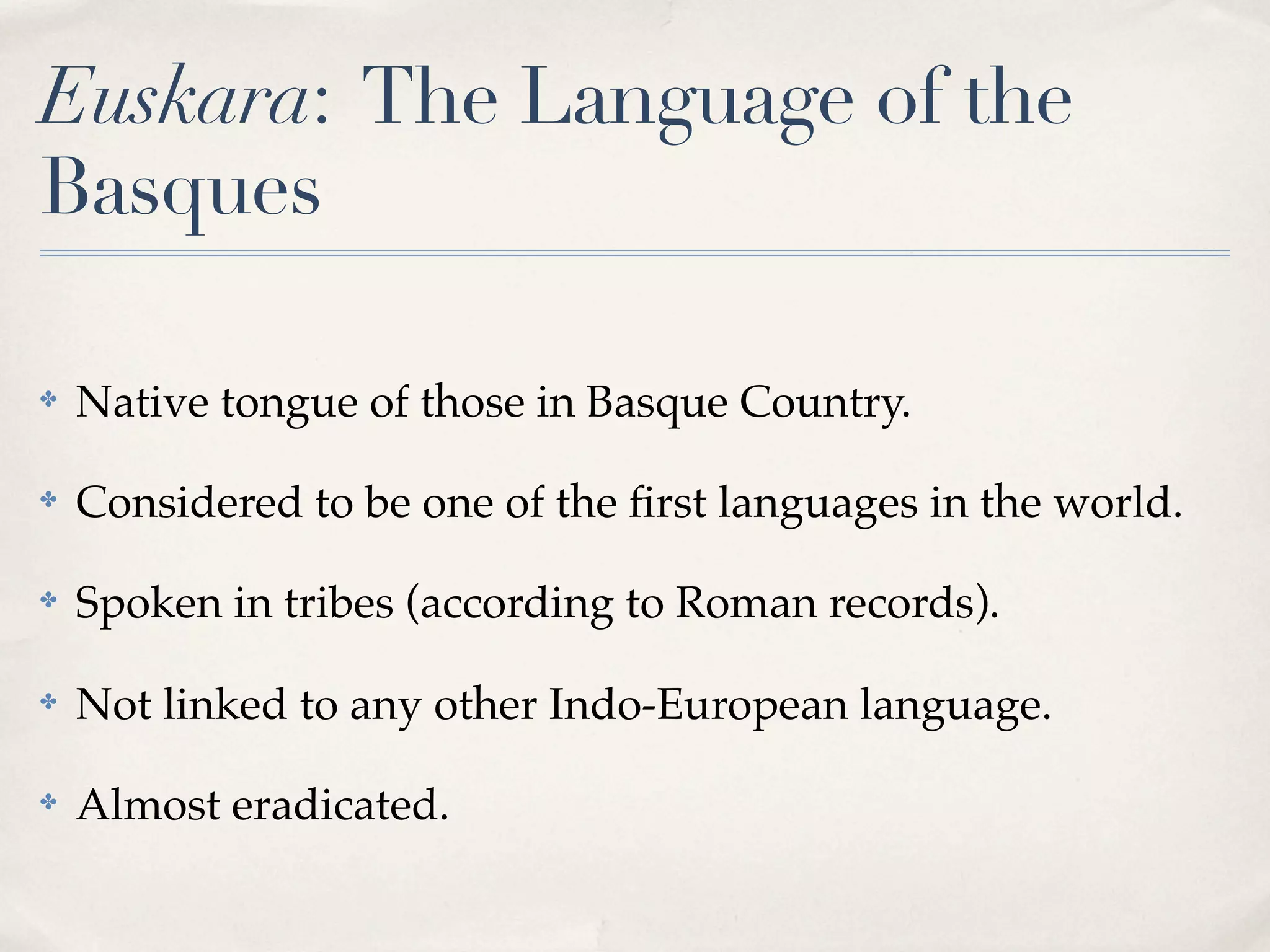 Basque project | KEY