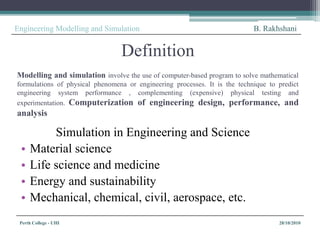 Simulation-Modelling In Science & Engineering [Bassam Rakhshani] | PPTX
