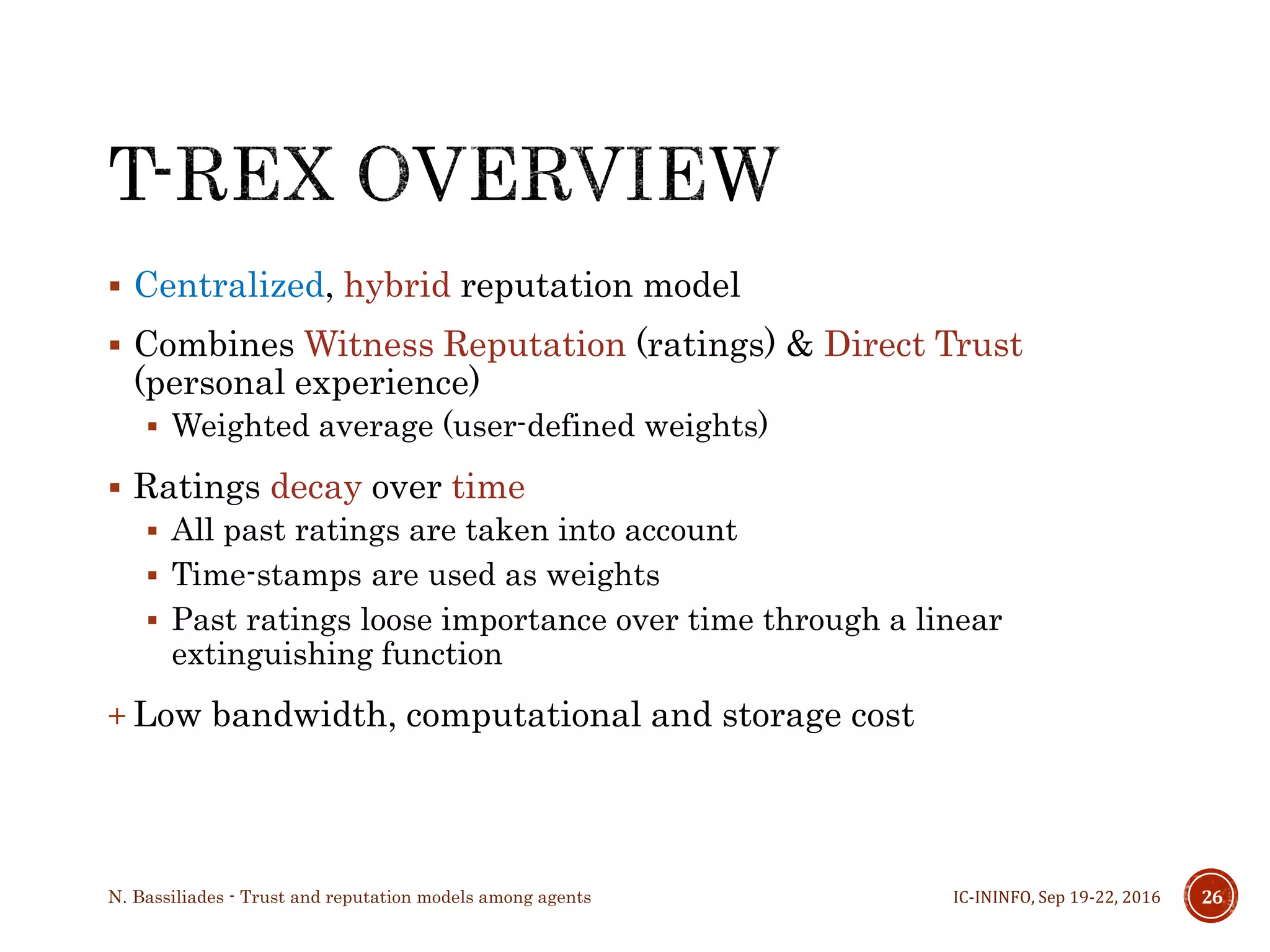 Trust and reputation models among agents | PPT