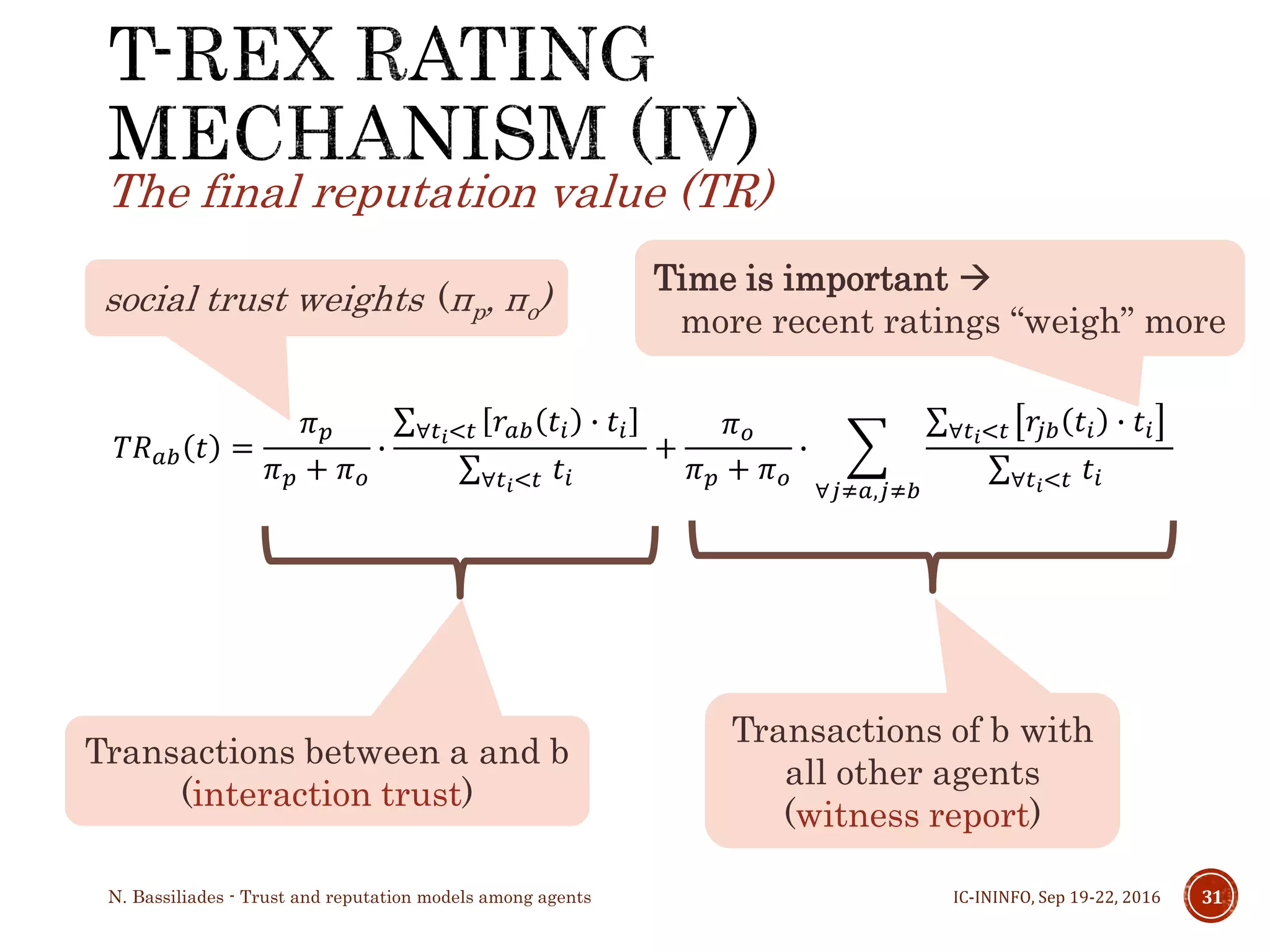 Trust and reputation models among agents | PPT