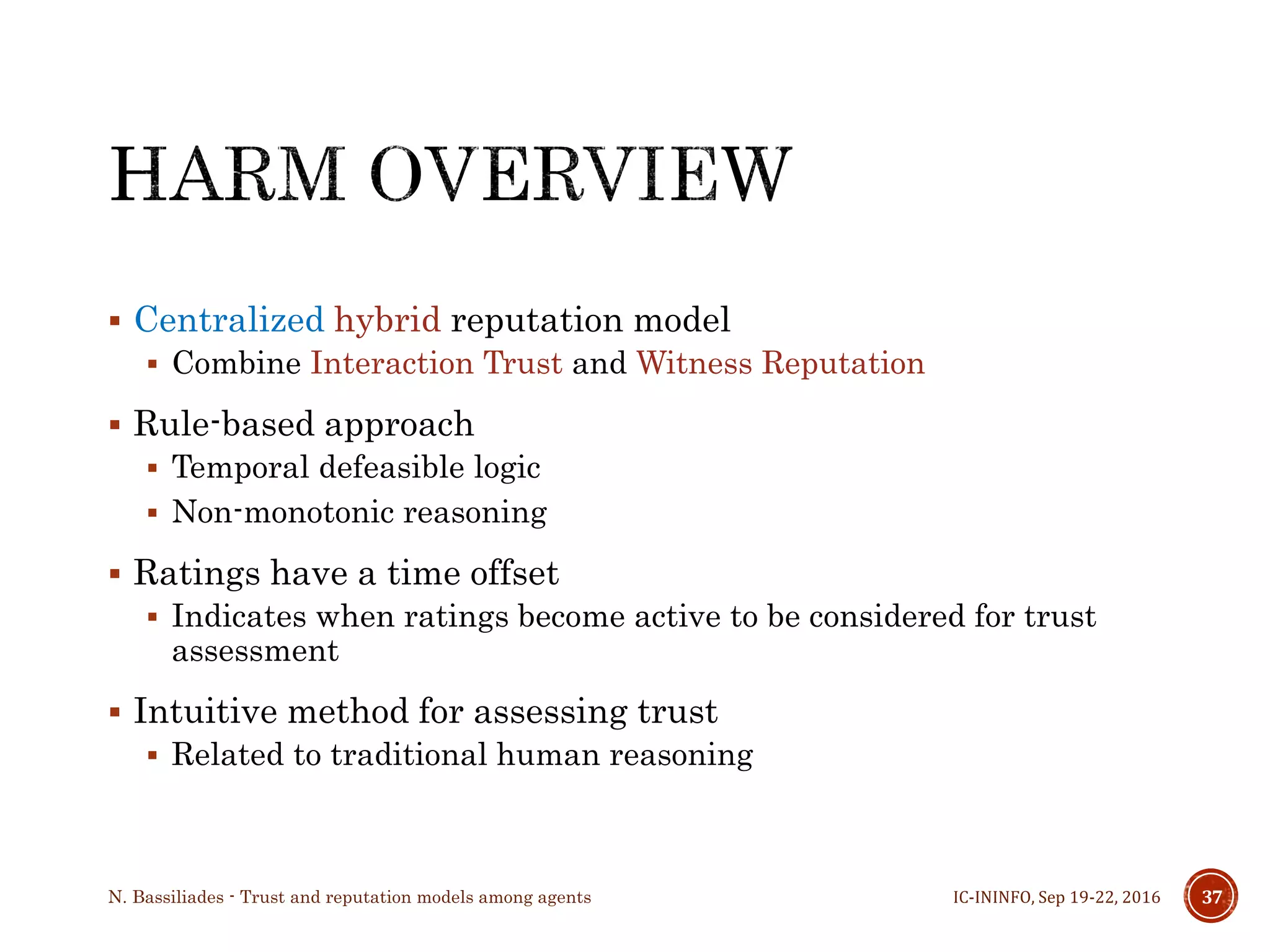 Trust and reputation models among agents | PPT