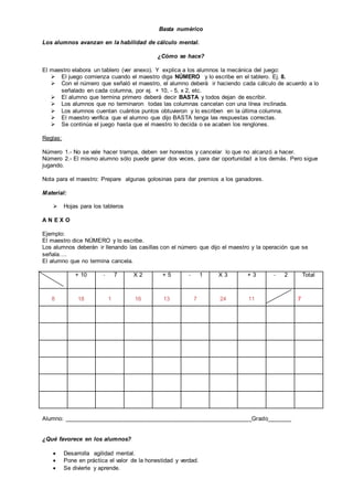 Basta numerico | DOCX