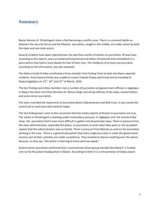 Challenges to Journalism in Bastar | PDF