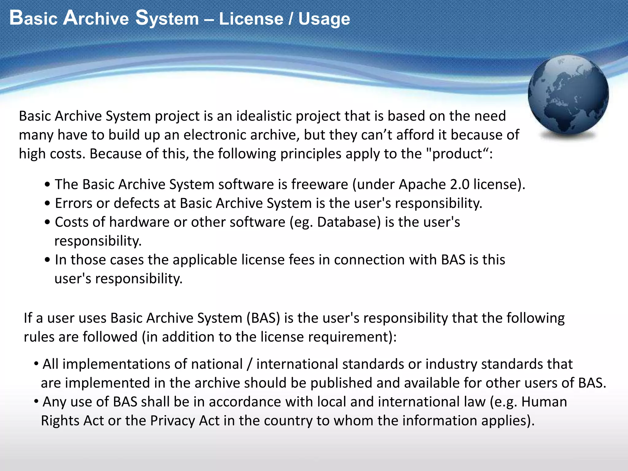 Basic Archive System overview | PPSX