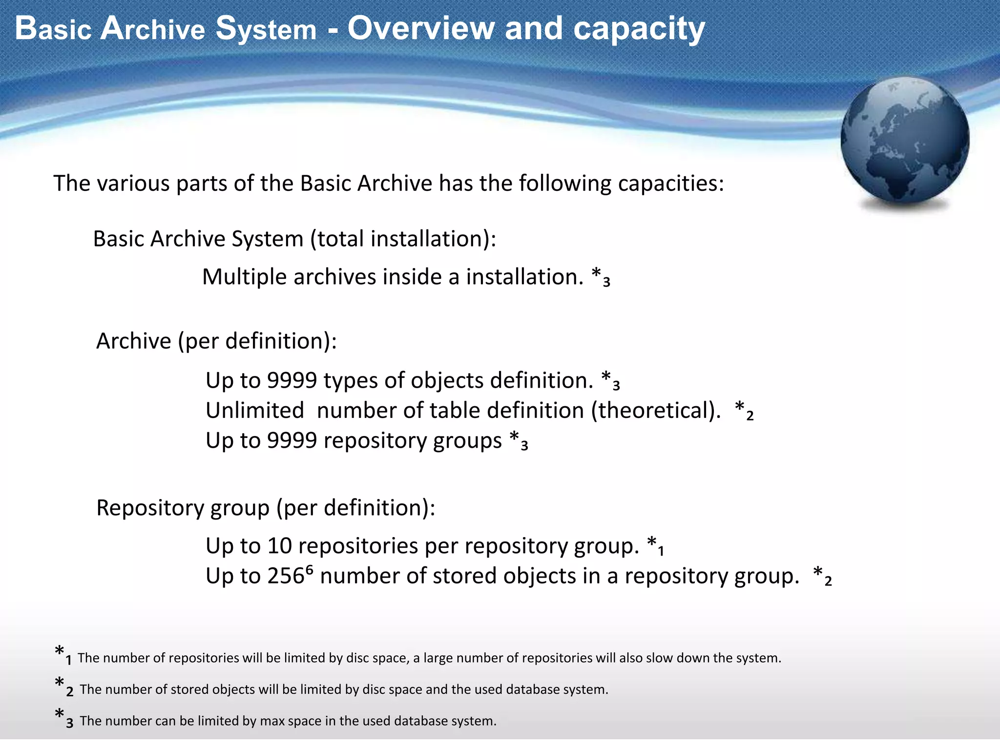 Basic Archive System overview | PPSX